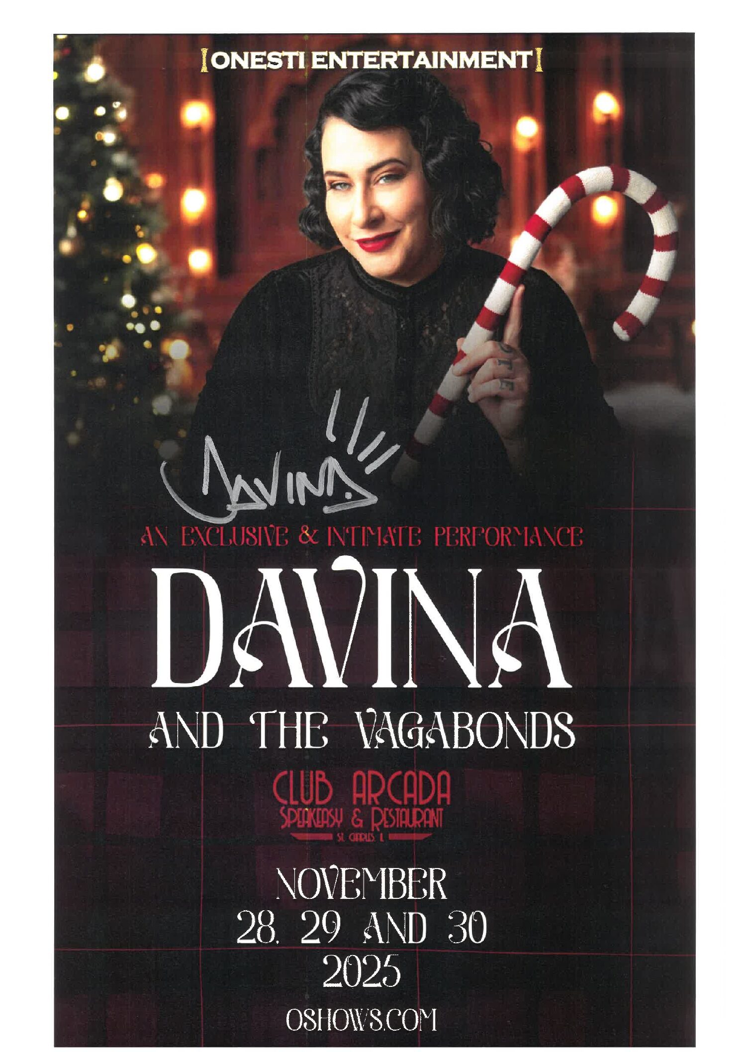 Davina And The Vegabonds Poster 11/28, 29, 30/2025- Club Arcada ...