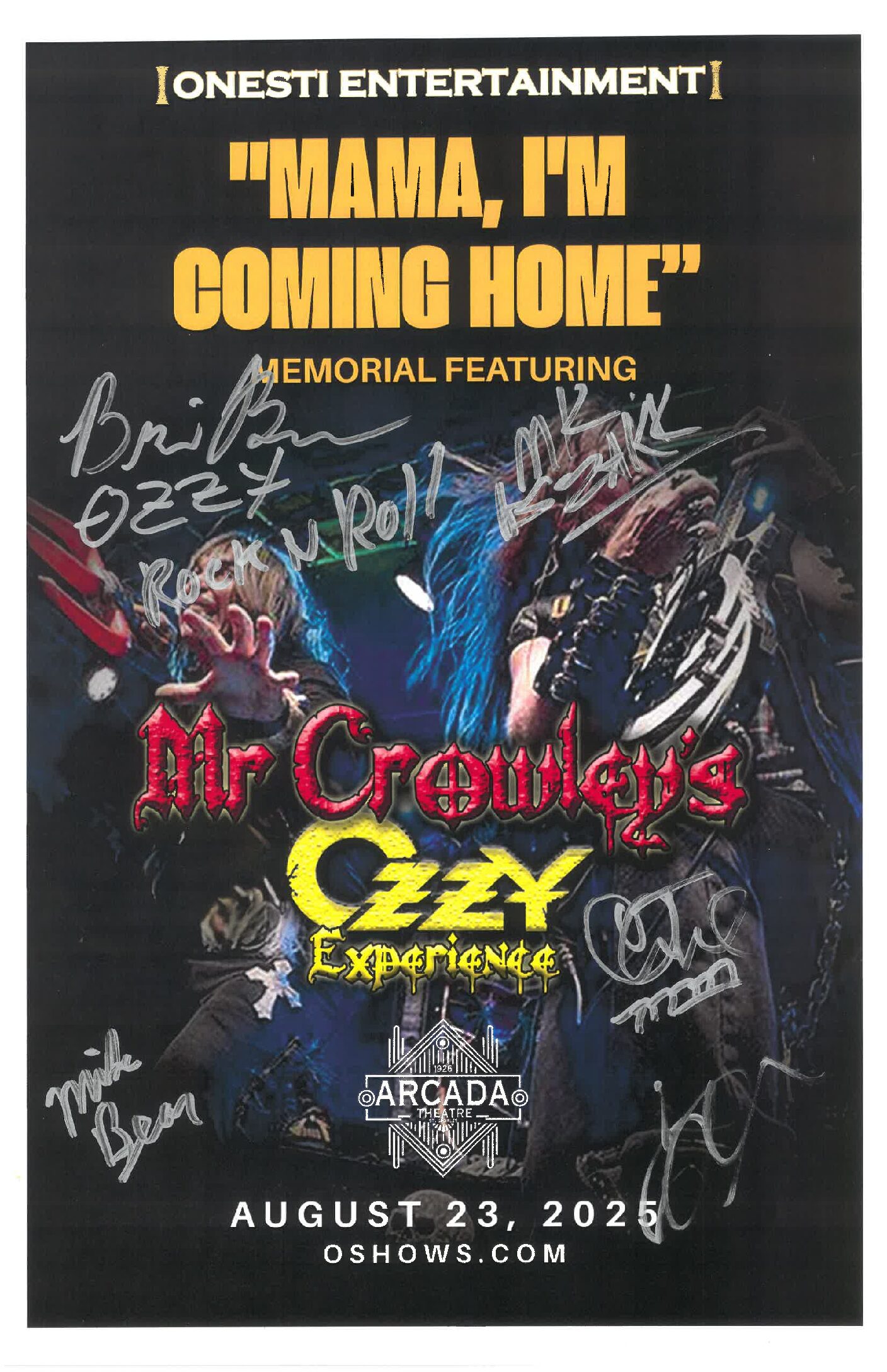 Mr. Crowley Ozzy Experience Poster 8/23/25-ARC - RockStock Store