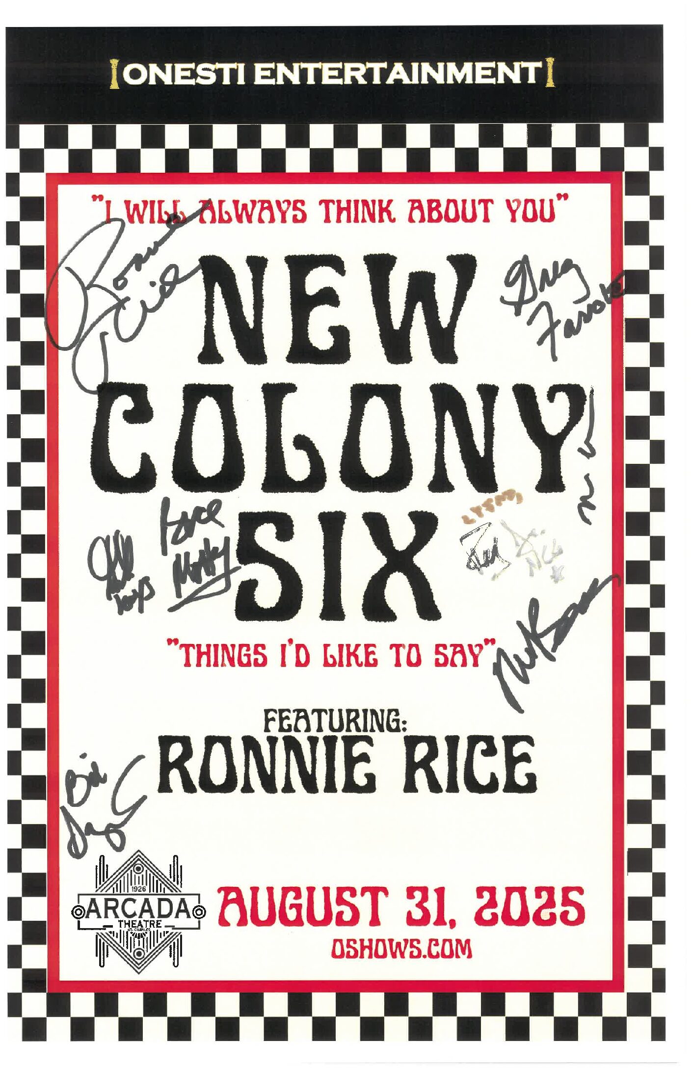 New Colony Six Poster 8/31/25-ARC - RockStock Store