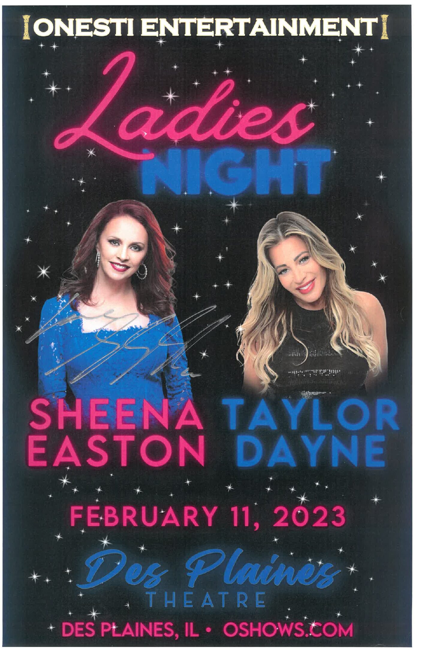 Ladies Night-Sheena Easton /Taylor Dayne Poster 2/11/23 (Sheena Easton ...