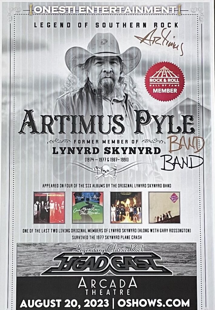 Artimus Pyle Band Poster 8/20/23-ARC - RockStock Store