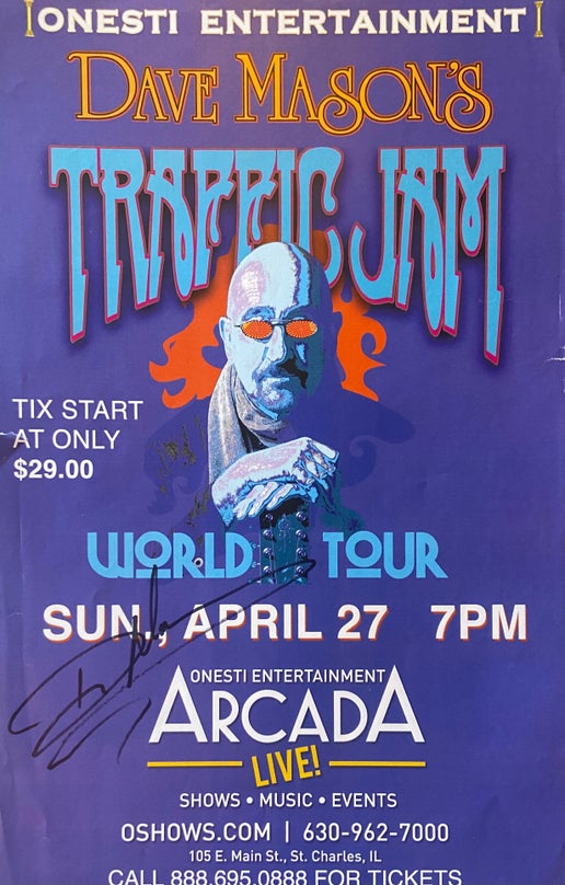 Dave Mason Traffic Jam Poster- 4/27/24 (Signed)-ARC - RockStock Store